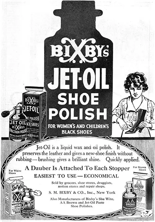 Bixby's Jet-Oil Shoe Polish | Vintage Ads | GG Archives