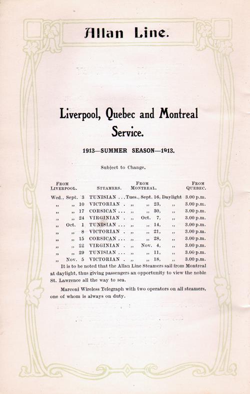 RMS Victorian Passenger List - 10 September 1913 | GG Archives