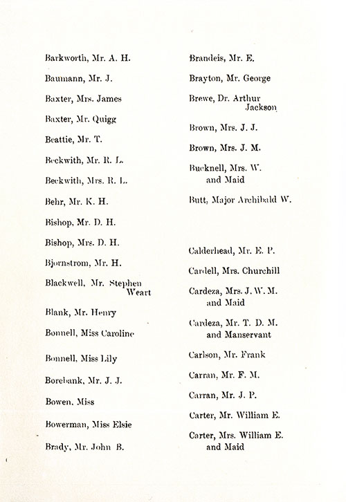 Rms Titanic Passenger List