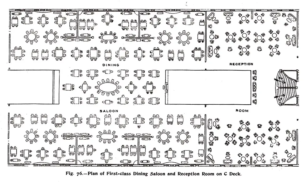Original Titanic First Class Deck Plan Set To Fetch Promenade Deck